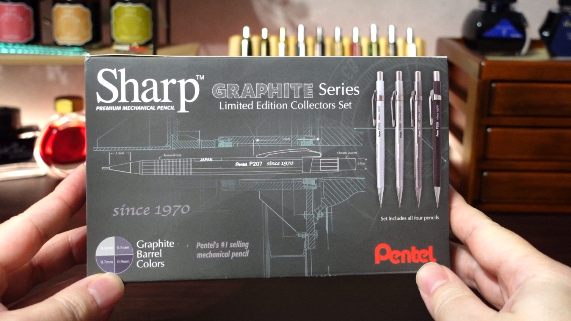 【P200系】海外限定 GRAPHITE BOXを開封レビュー シャーペン4本セット - イラスト画材箱